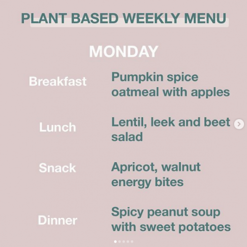 Plant-Based Weekly Menu